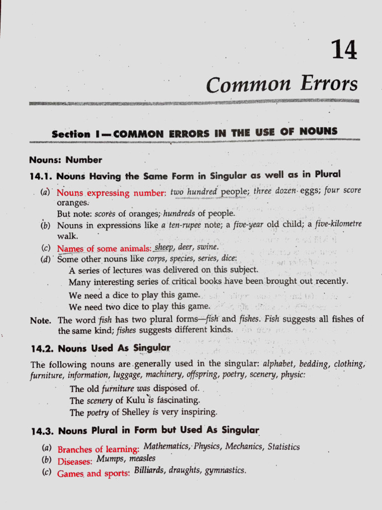 Common Errors | PDF
