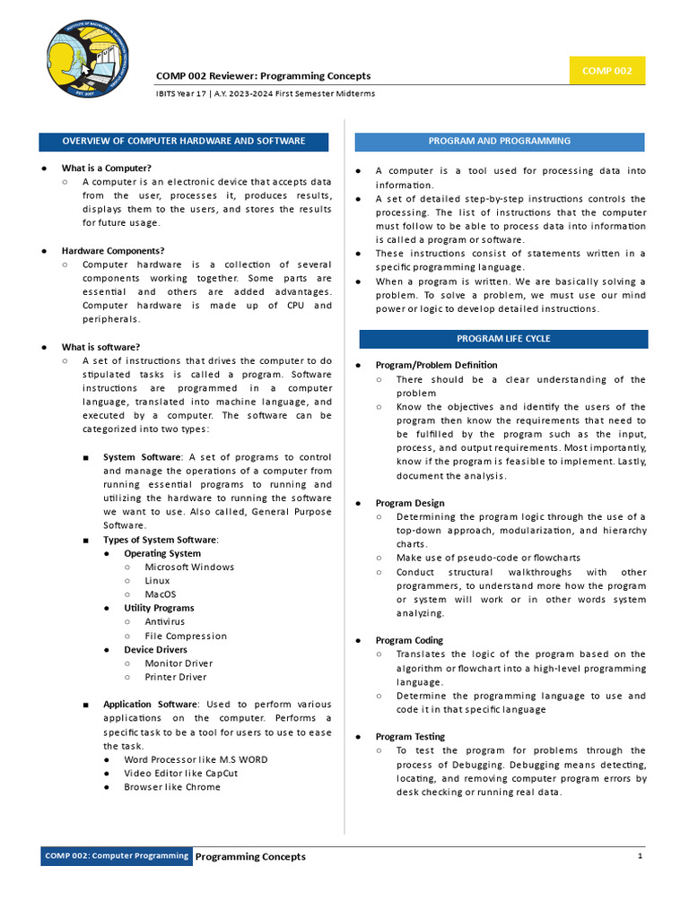 Computer Programming Concepts Overview | PDF | Contemporary Art
