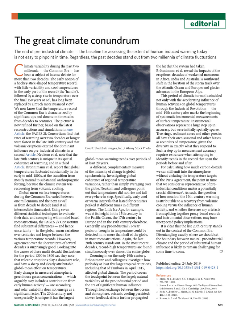 2019-Ngeo-The Great Climate Conundrum | PDF
