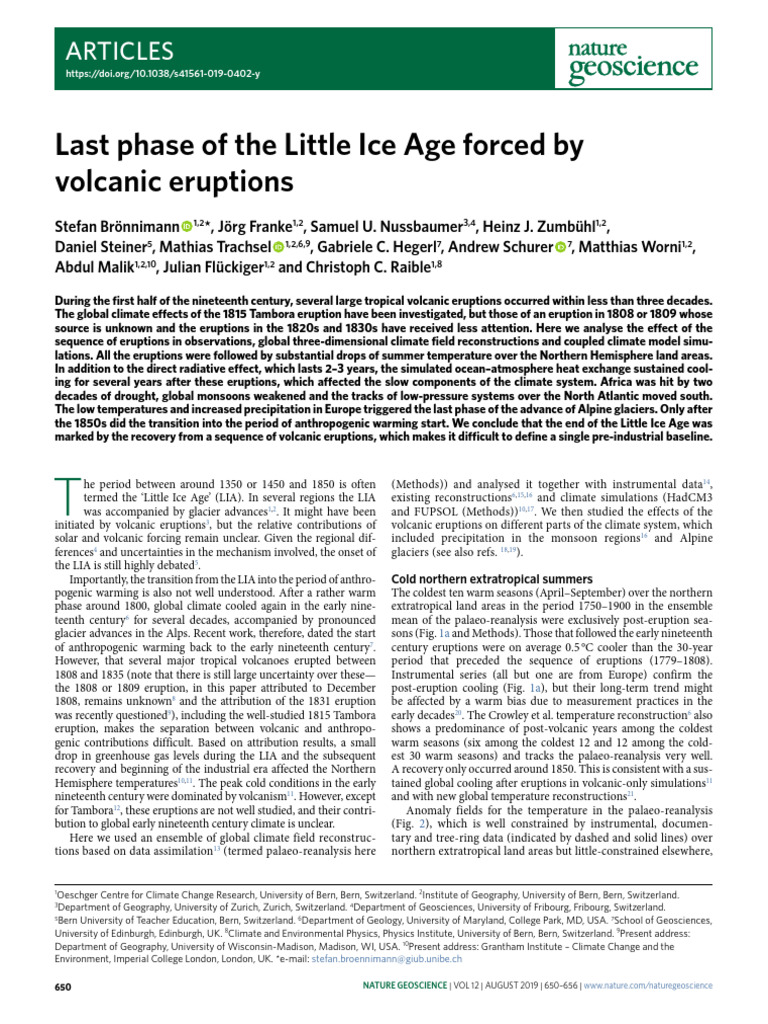 2019-Ngeo-Last Phase of The Little Ice Age Forced by Volcanic Eruptions ...