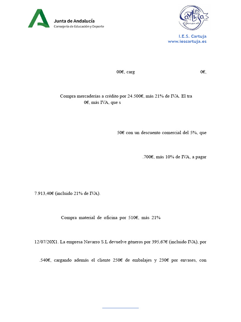 Tarea 3. El IVA. Compras y Ventas | PDF