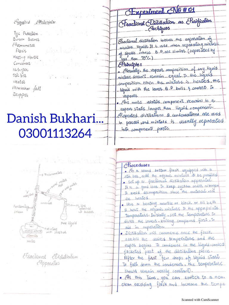 Organic Chemistry 5th Semester... Practicals... Danish Bukhari ...