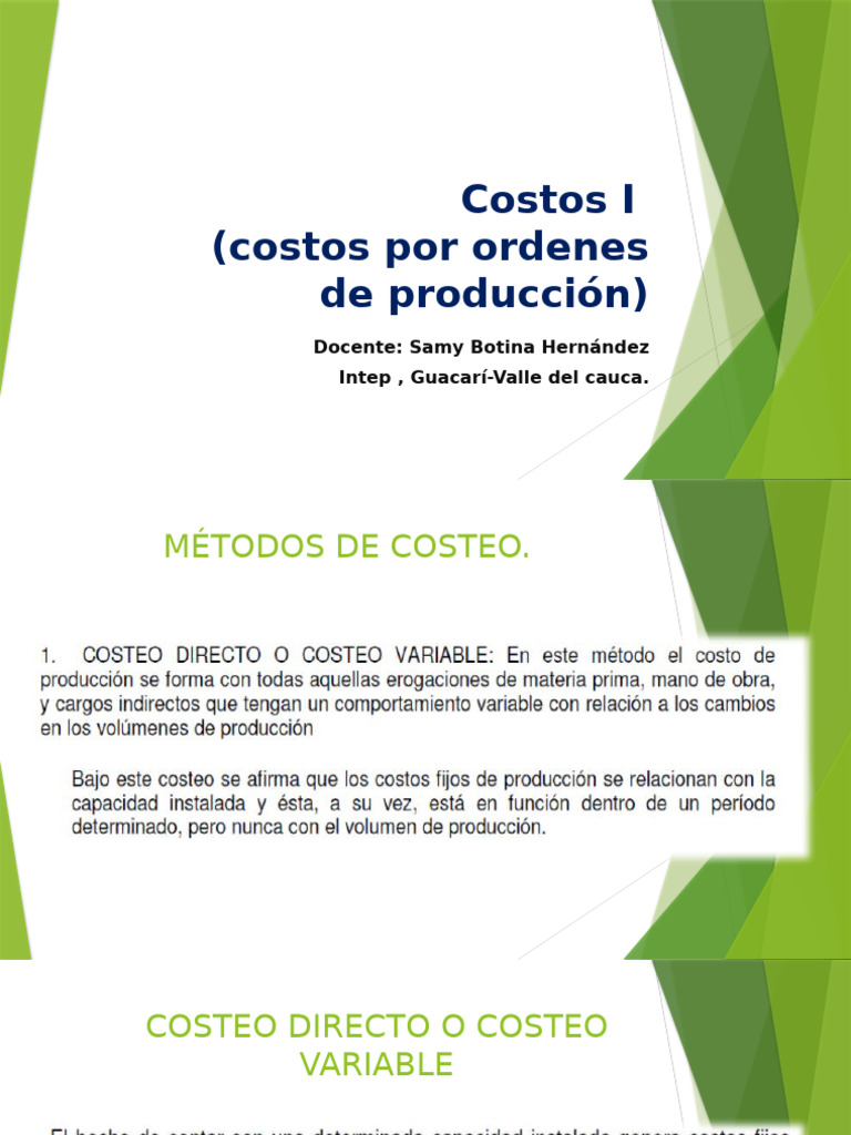 CLASE 2 COSTOS I ELEMENTOS DEL COSTO (1) | PDF