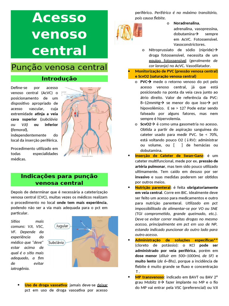 Acesso Venoso Central | PDF