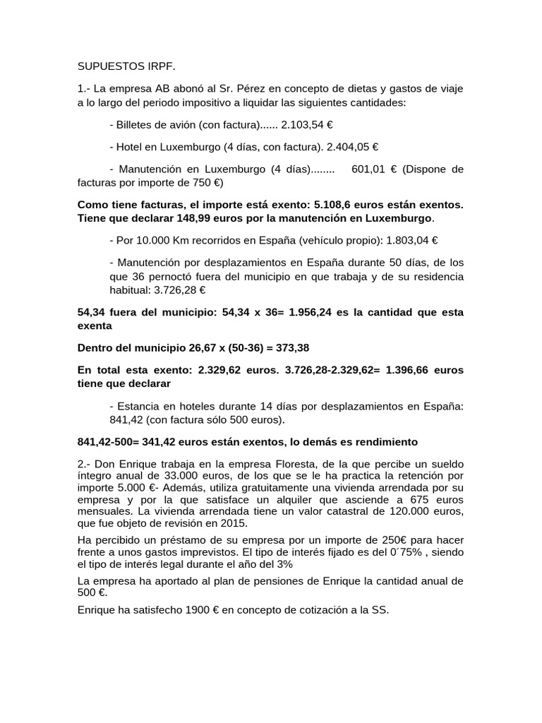 Supuestos Irpf. | PDF