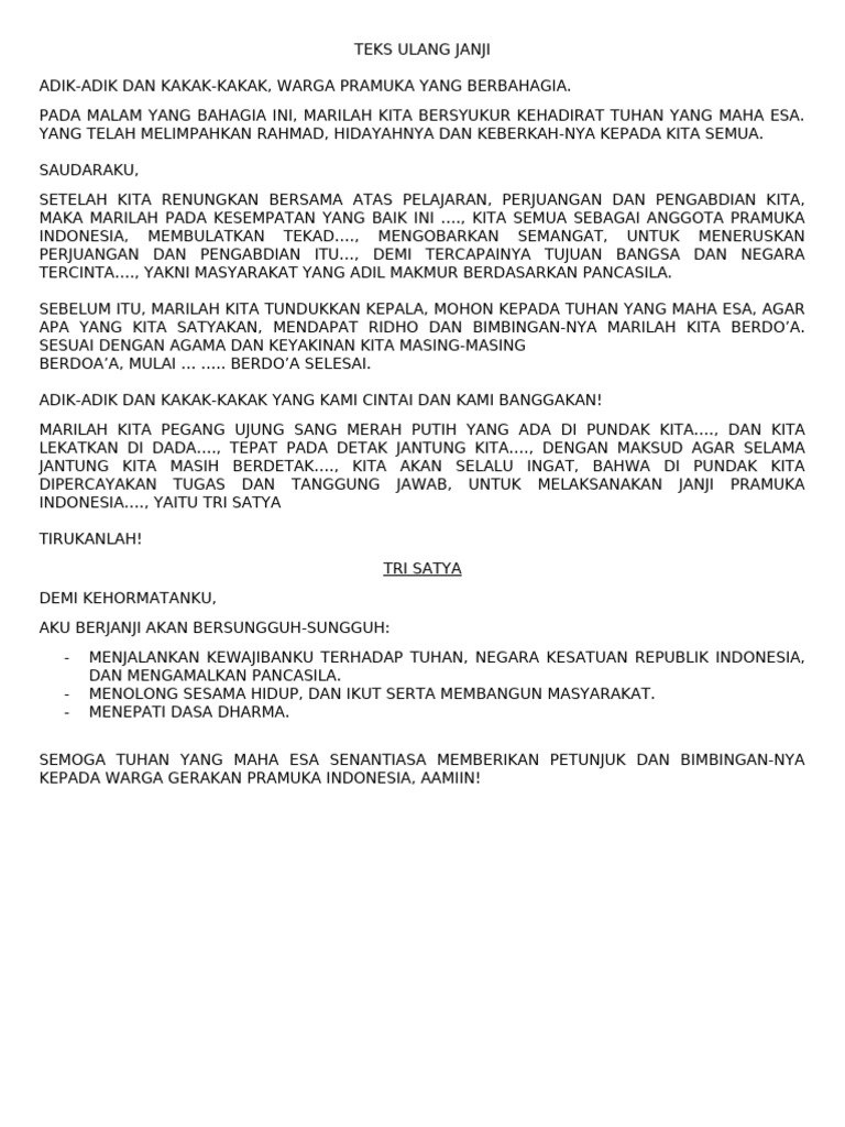 Teks Ulang Janji | PDF