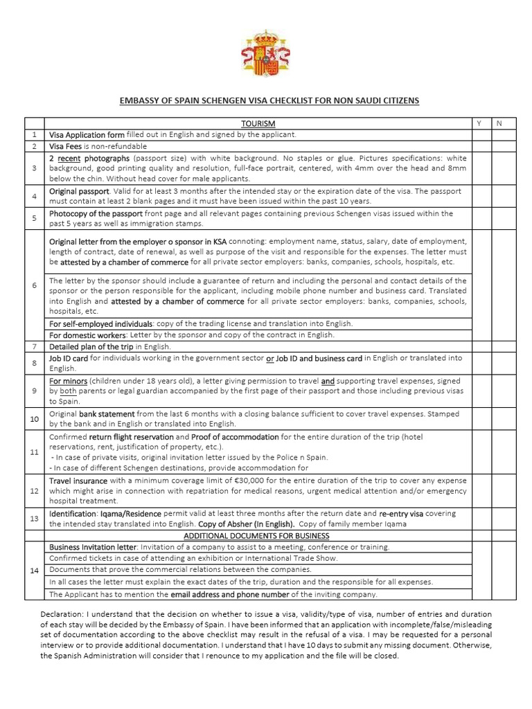 Checklist For Non Saudi | PDF