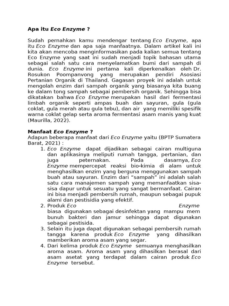 Materi Eco Enzyme | PDF