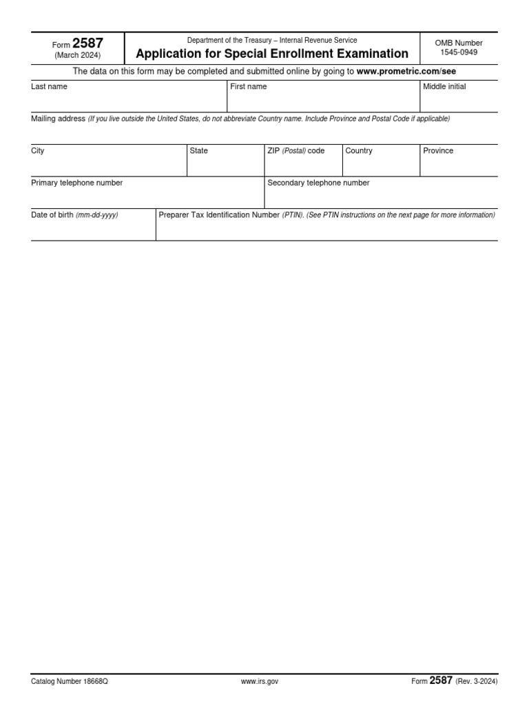 Instructions For Form 2587, Application For Special | PDF