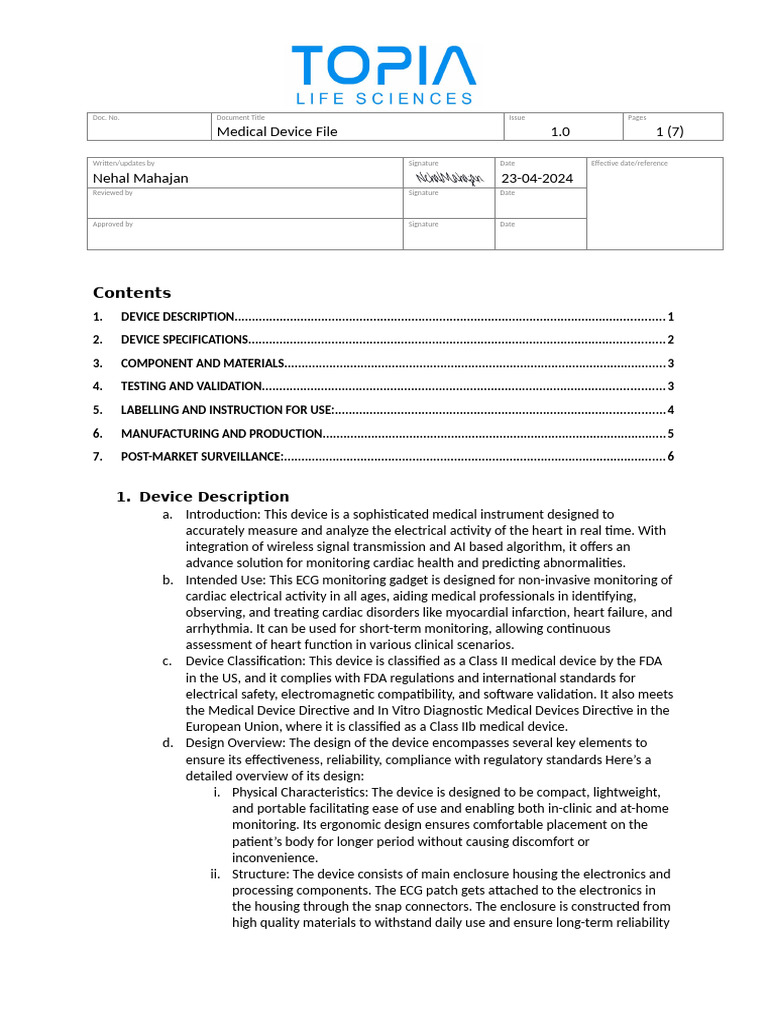 Medical Device File | PDF