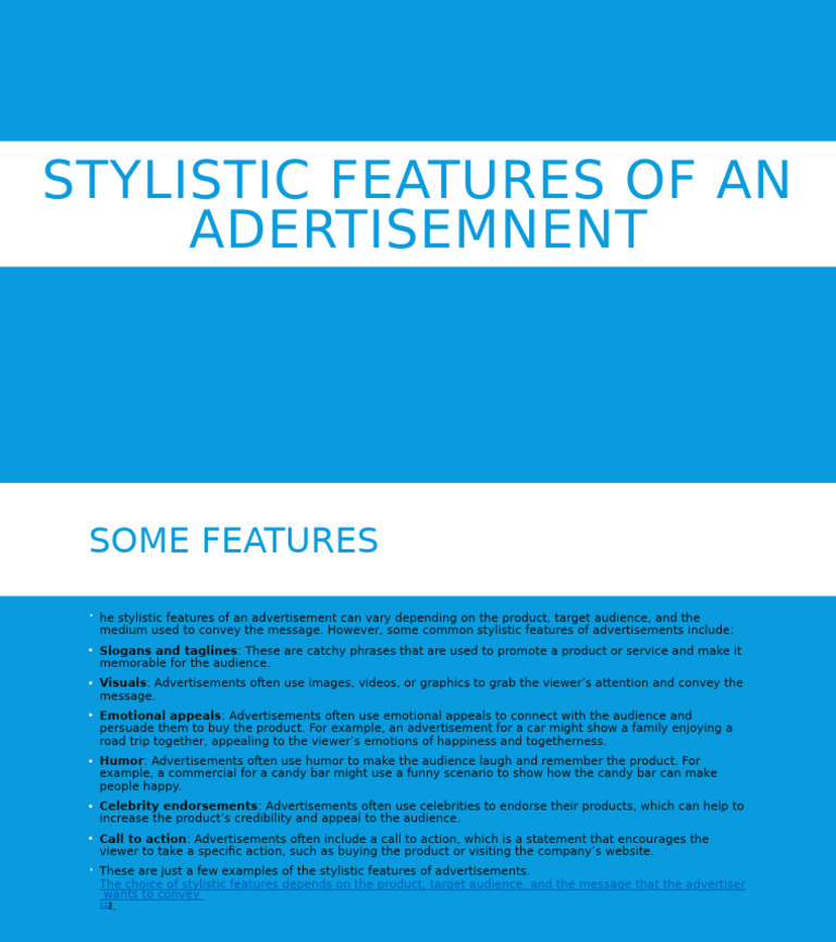 Stylistic Features of An Adertisemnent | PDF