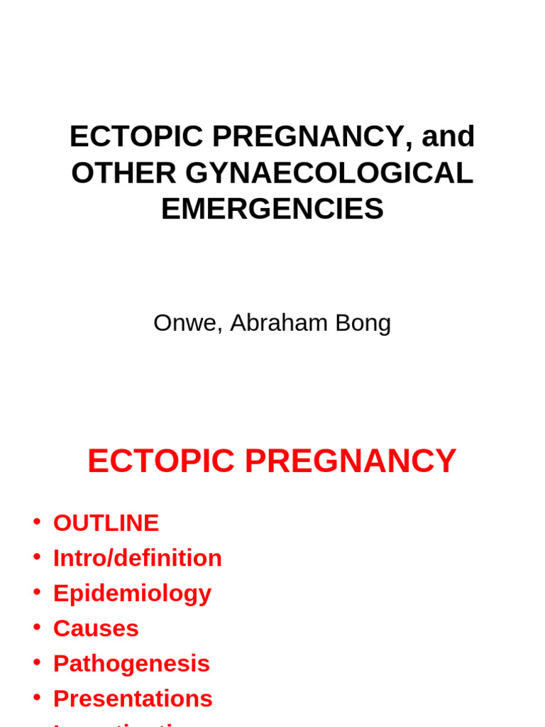 ECTOPIC PREG & OTHER GYNAE EMERGENCIES 2023 (1) | PDF