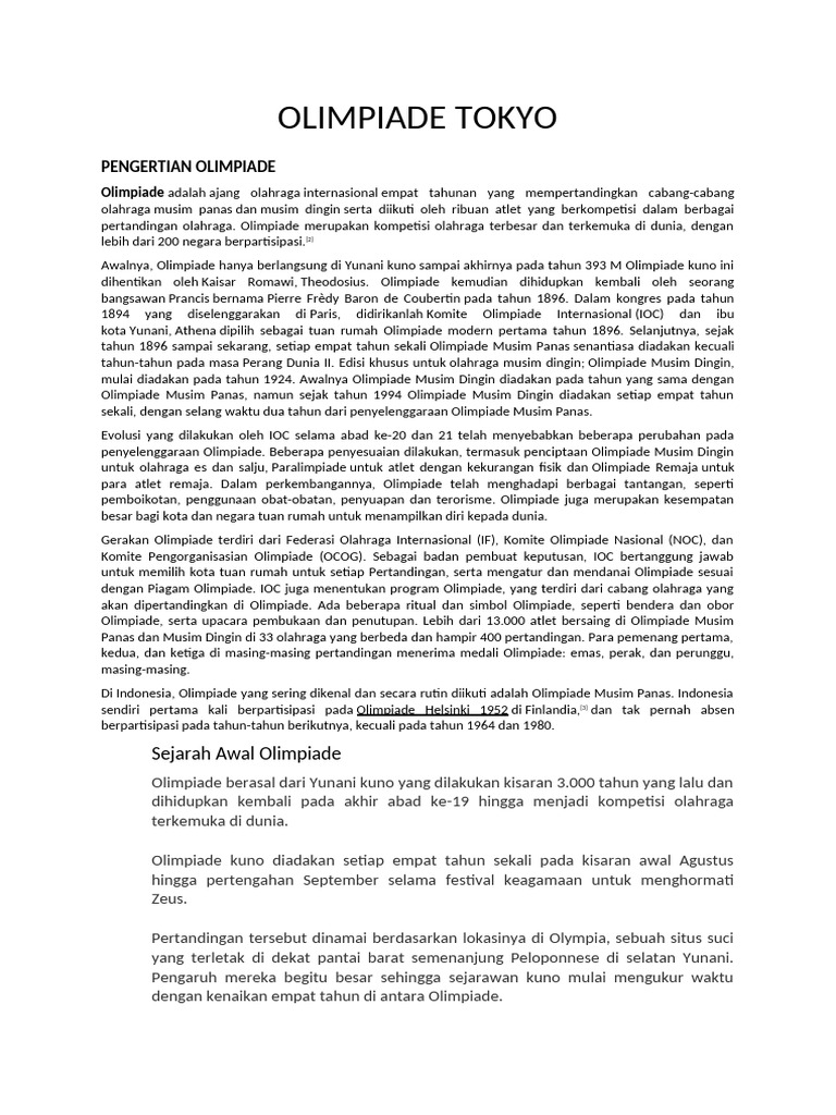 Olimpiade Tokyo | PDF