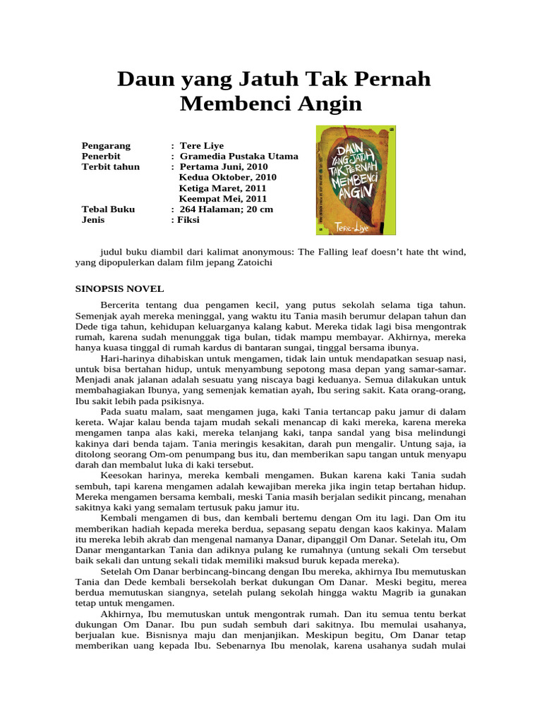 Daun Yang Jatuh Tak Pernah Membenci Angin | PDF