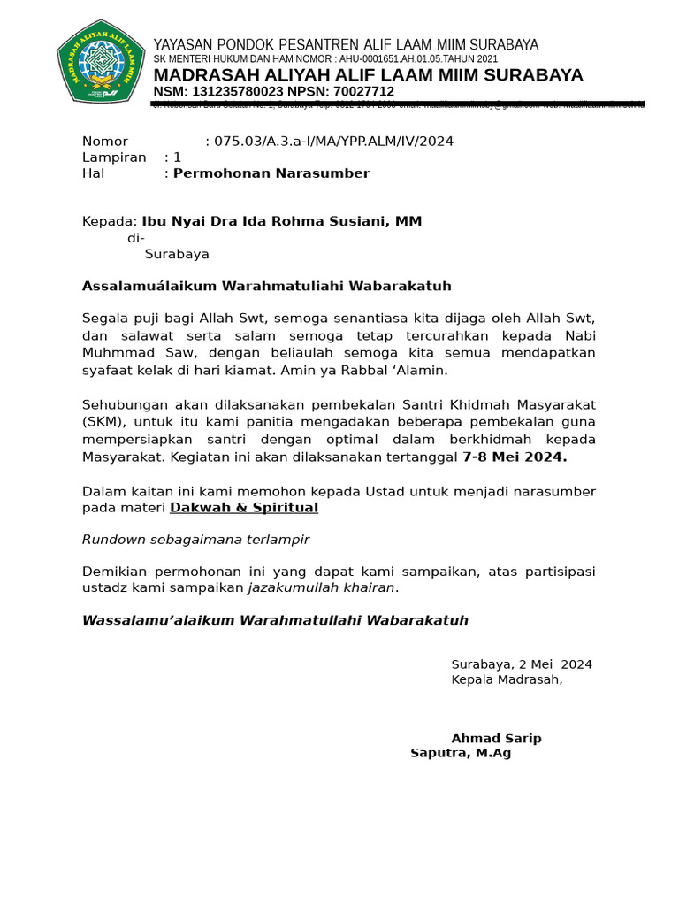 Perm. Narsumb SKM | PDF