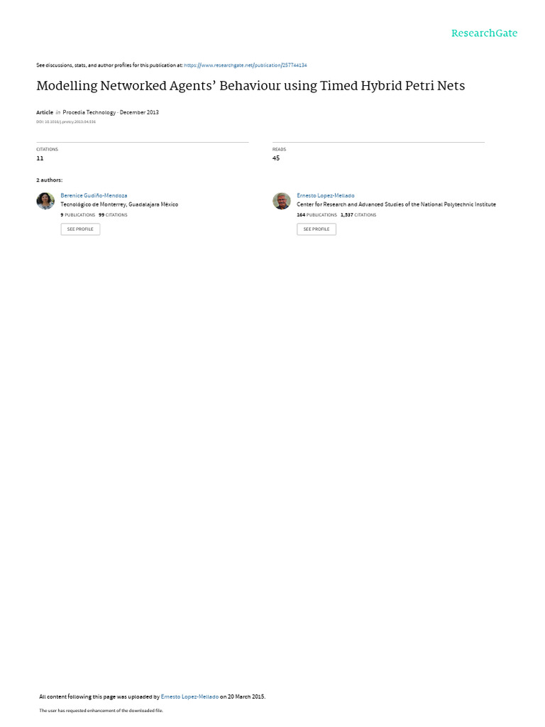 Modelling Networked Agents Behaviour Using Timed | PDF