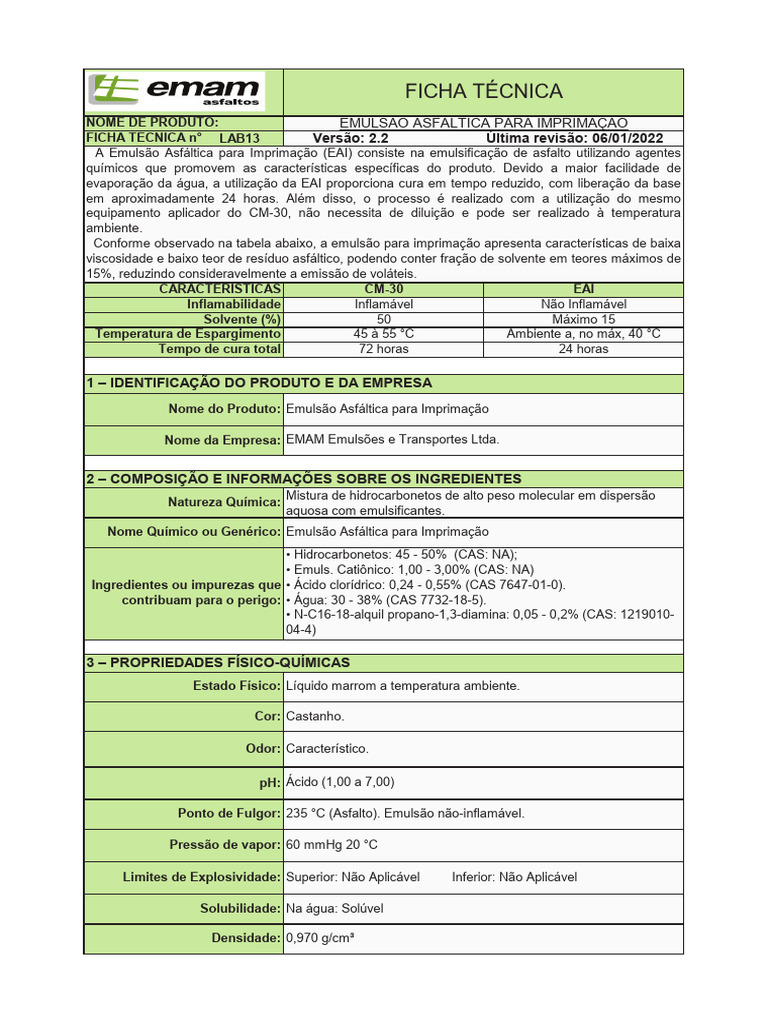 Ficha Técnica - EAI | PDF
