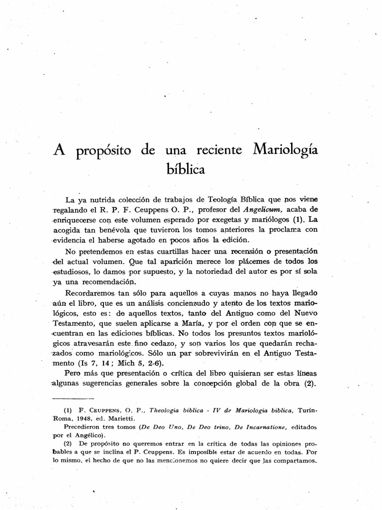 03-A Proposito de Una Reciente Mariologia | PDF