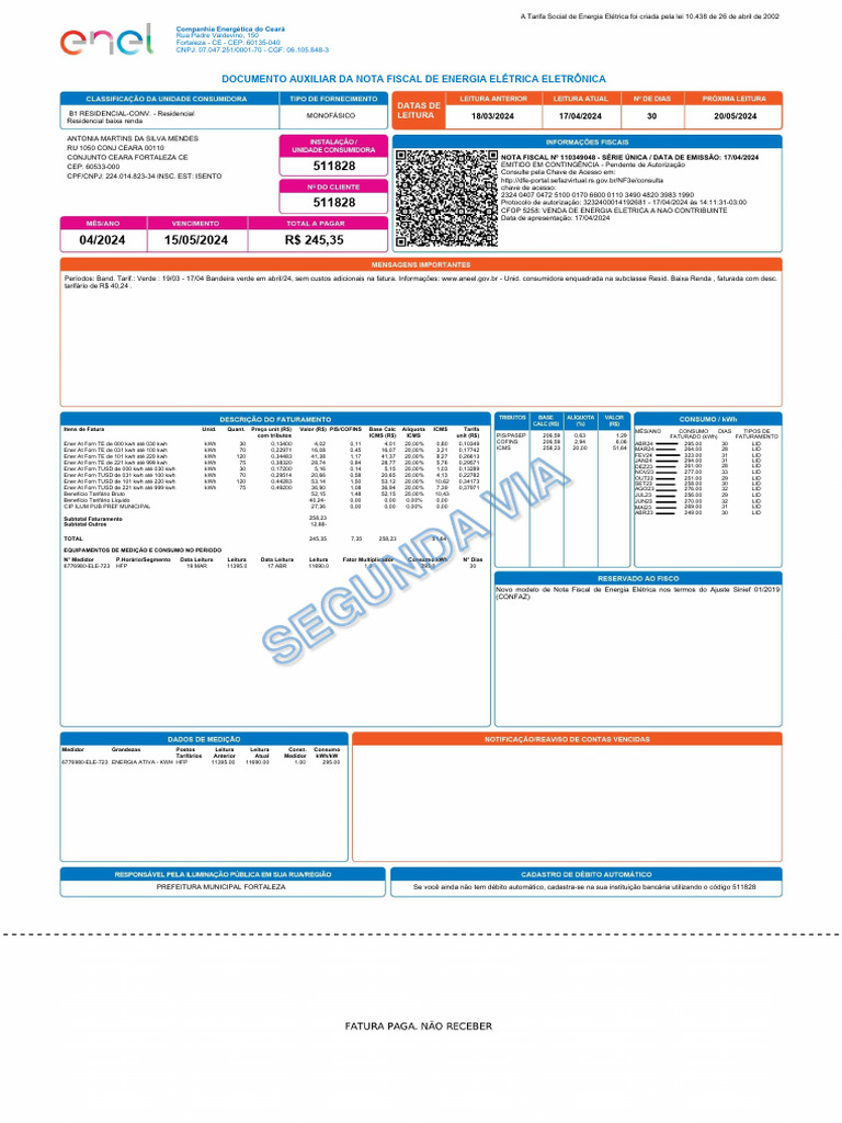 Fatura Individual | PDF