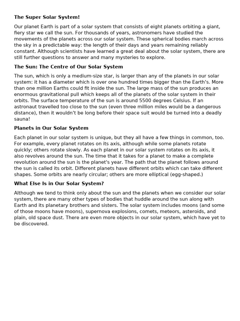 The Super Solar System | PDF