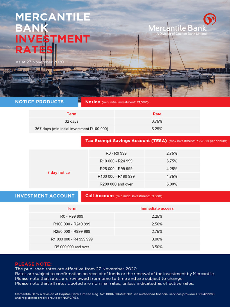 Mercantile Bank Investment Rates - 27nov2020 | PDF