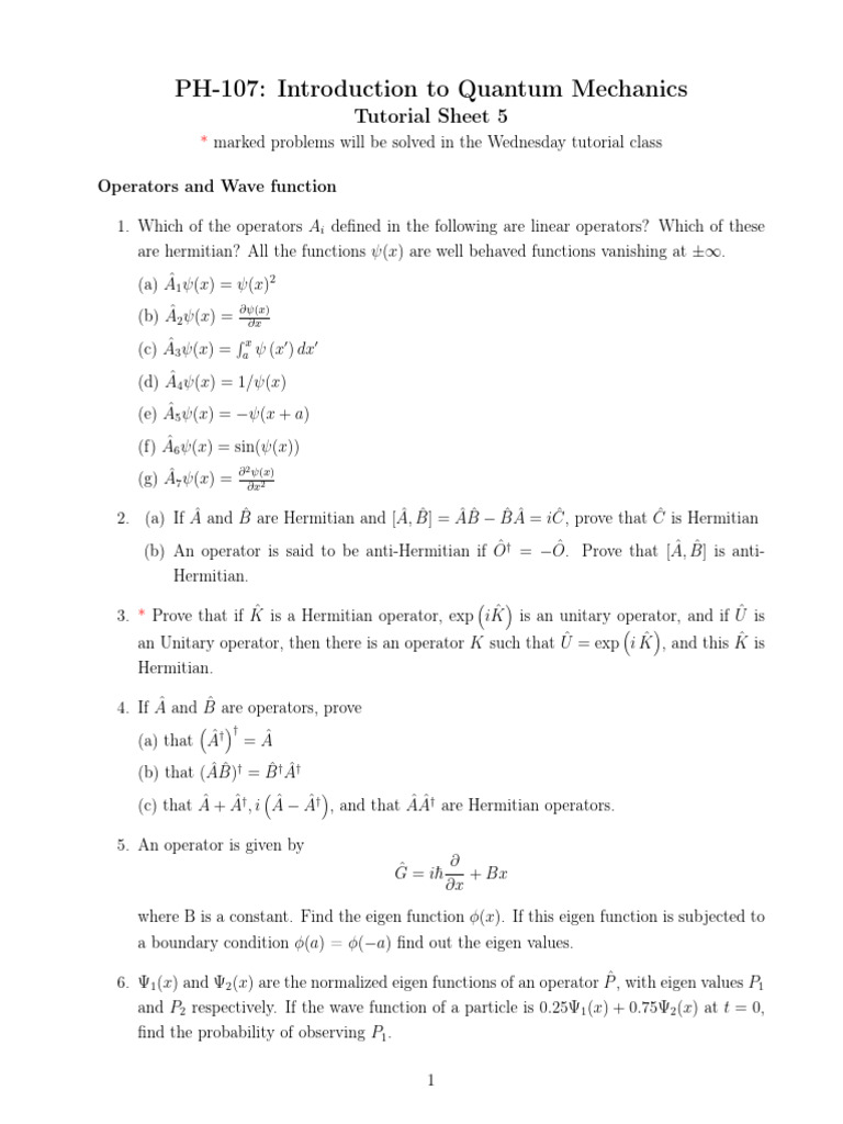 2021 PH107 Tutorial05 | PDF