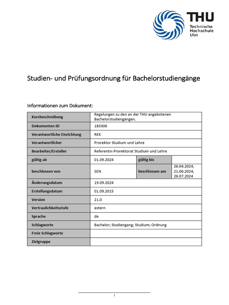 THU StuPO Bachelorstudiengaenge | PDF