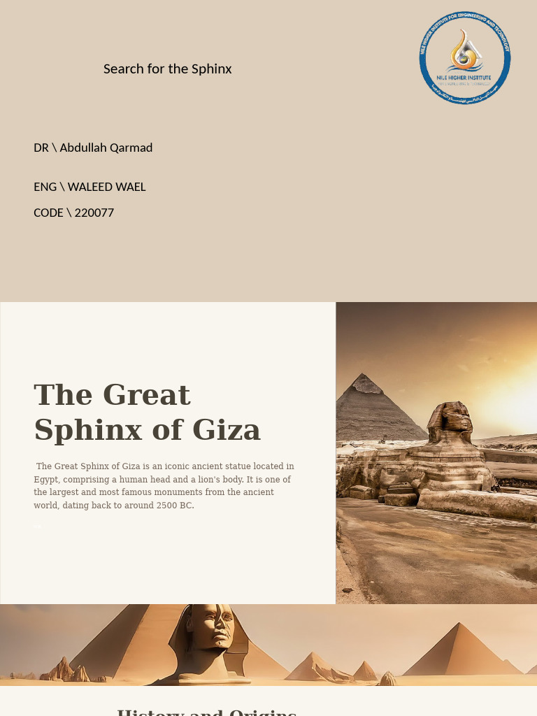 The Great Sphinx of Giza | PDF
