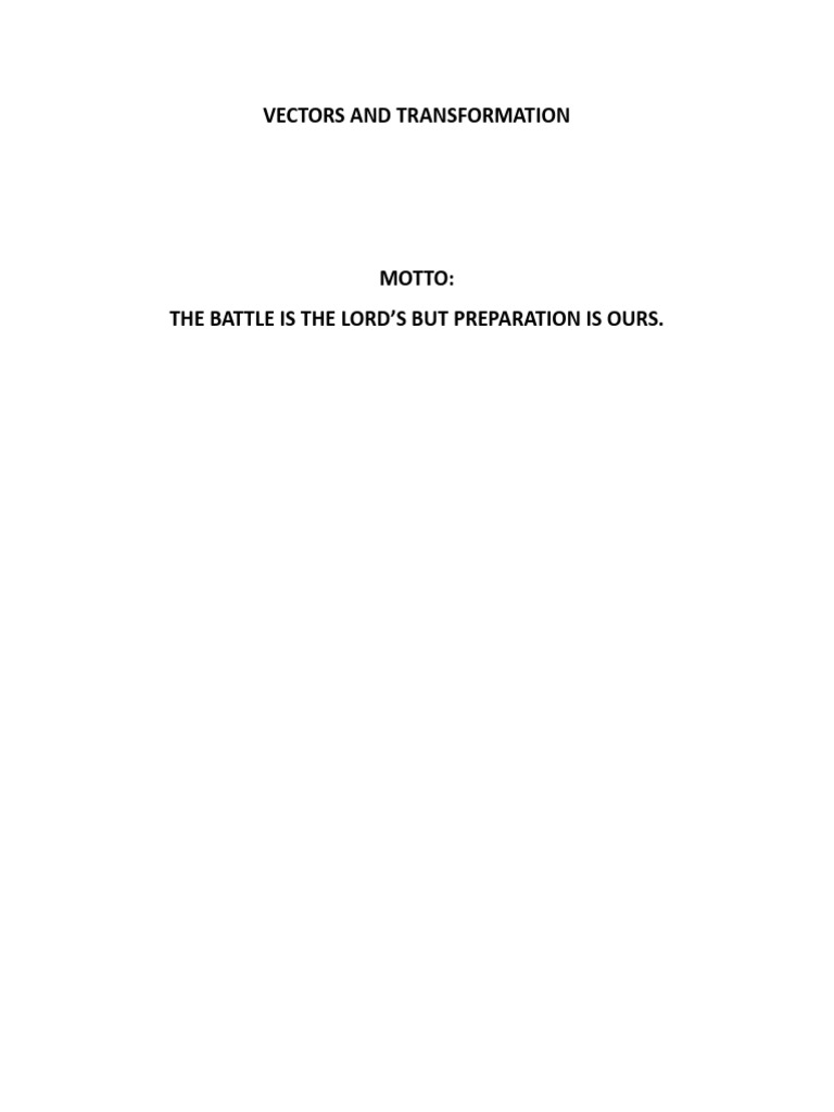 Vectors and Transformation | PDF