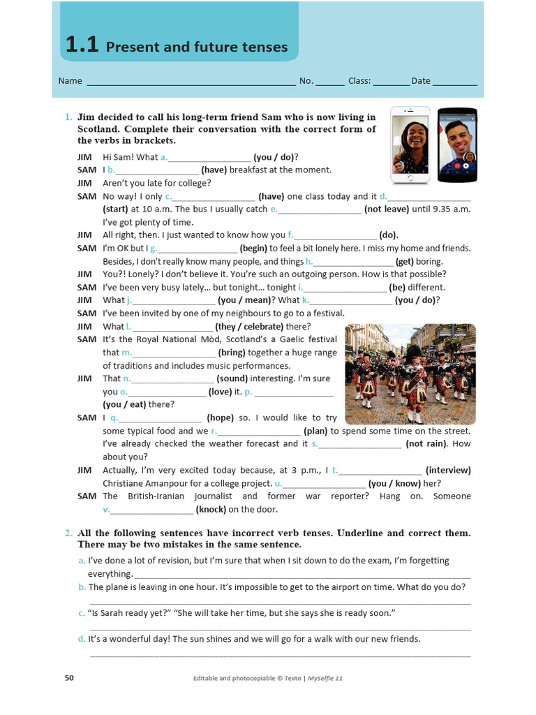 present and future worksheet | PDF