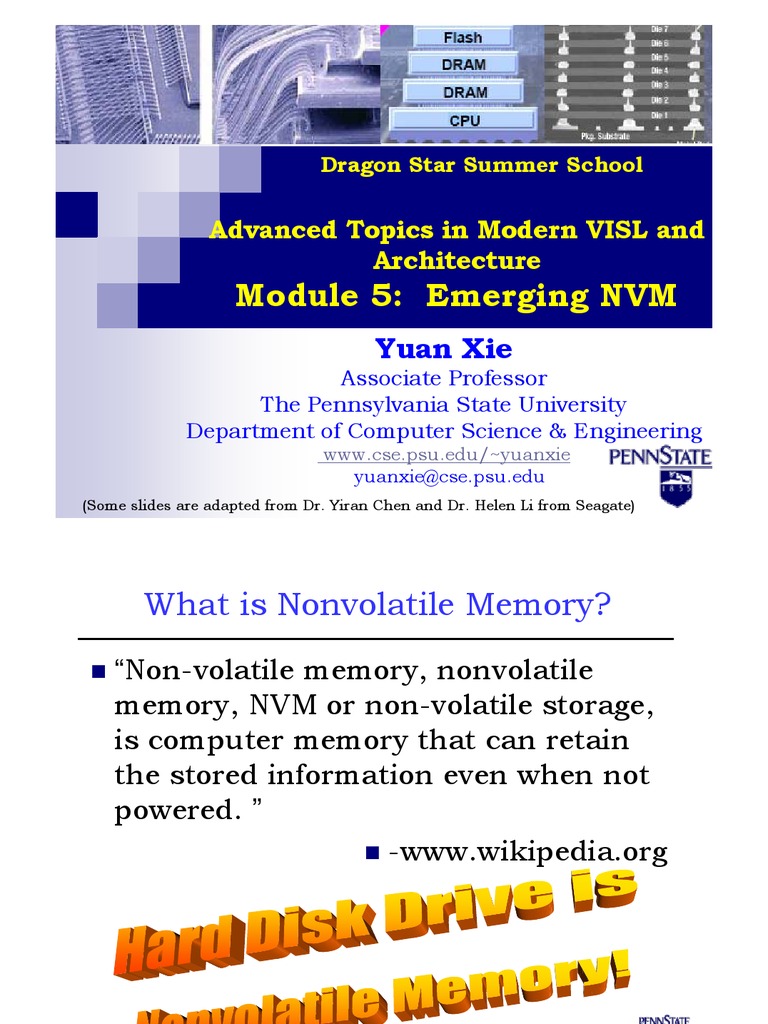 Module 5: Emerging NVM: Advanced Topics in Modern VISL and Architecture ...