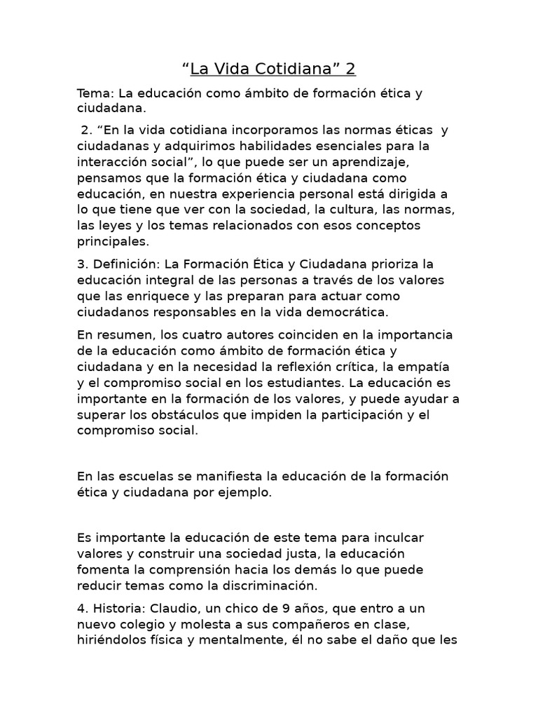 La Vida Cotidiana TP 2 | PDF