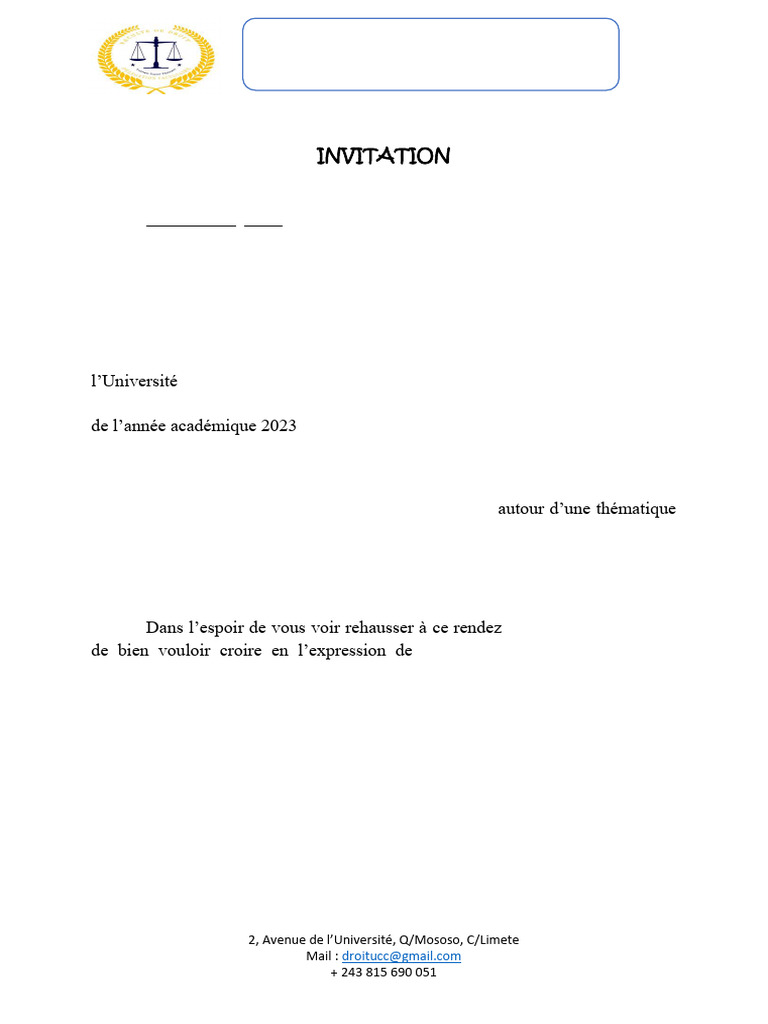 Invitation Collation M. BOKONA | PDF