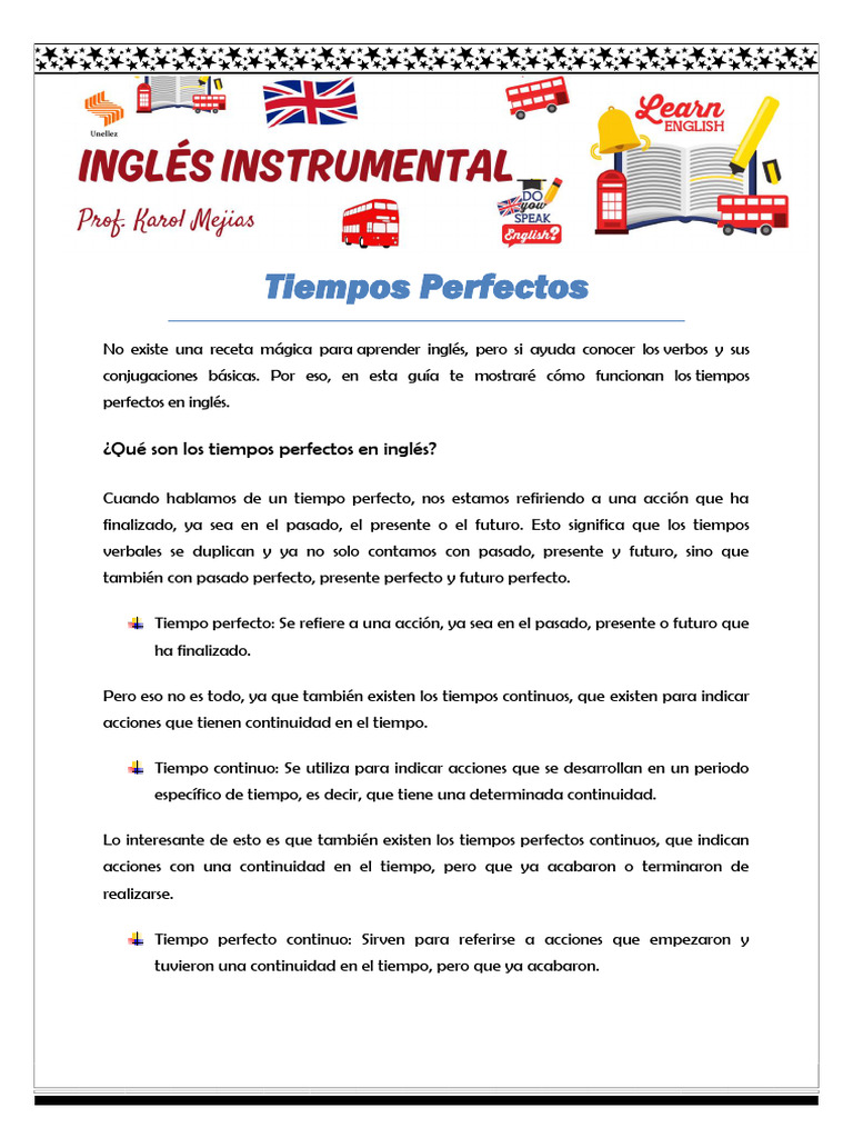 Tiempos Perfectos en Inglés | PDF
