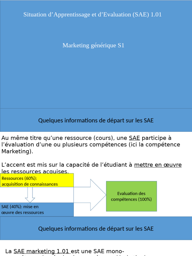 Présentation SAE Market S1 LG 2024 | PDF