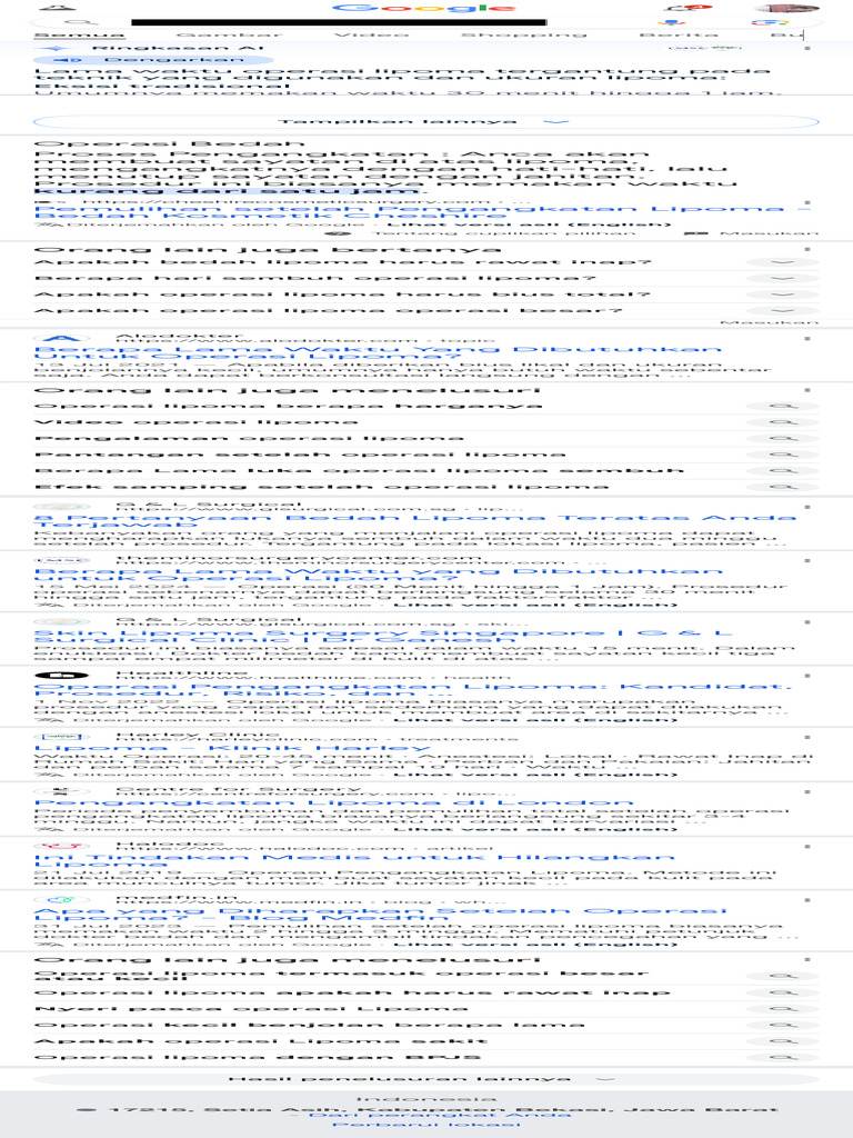 Operasi Lipoma Berapa Lama - Penelusuran Google | PDF