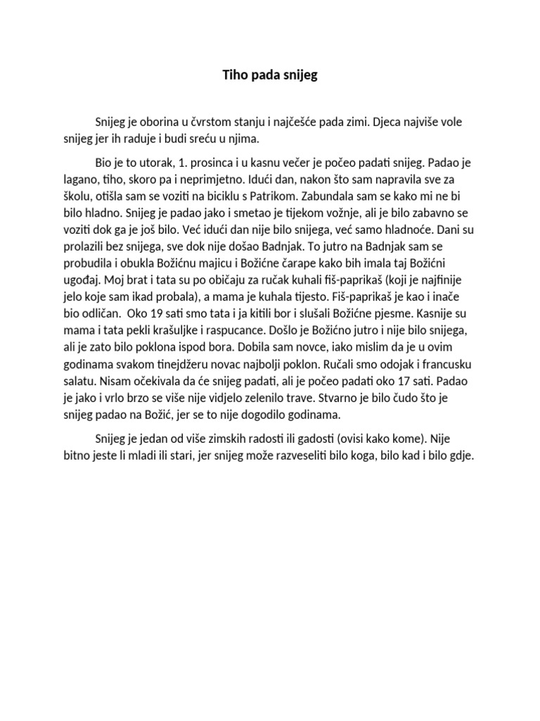 Tiho Pada Snijeg | PDF