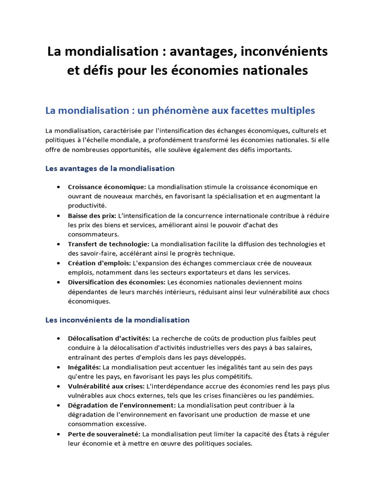 La Mondialisation | PDF