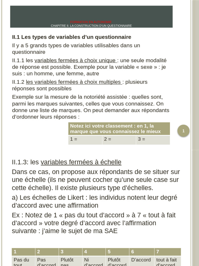 Cours ERC2 Chapitre II en Autoformation | PDF
