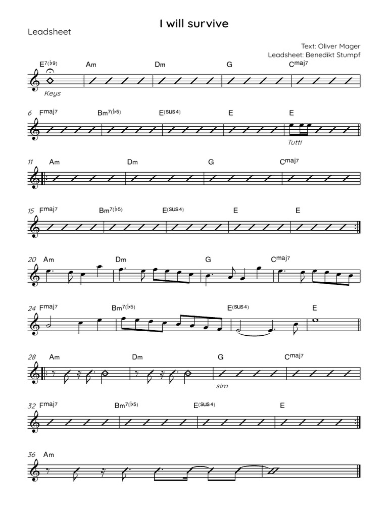 I Will Survive - Leadsheet | PDF