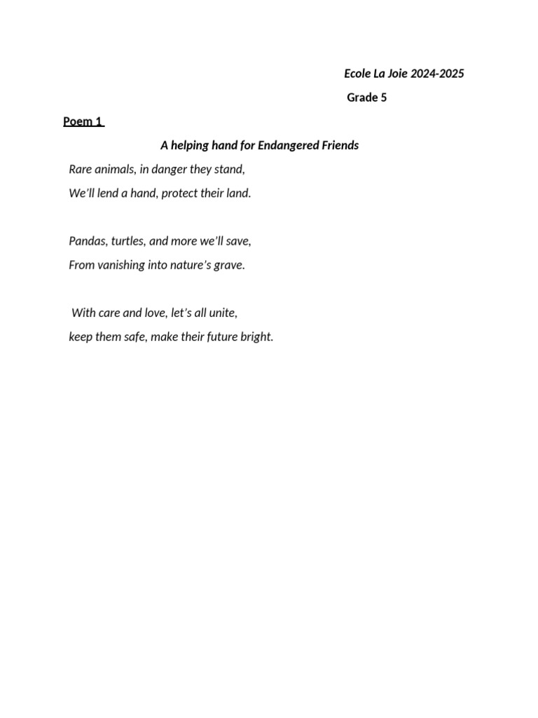 gr5 Poem | PDF