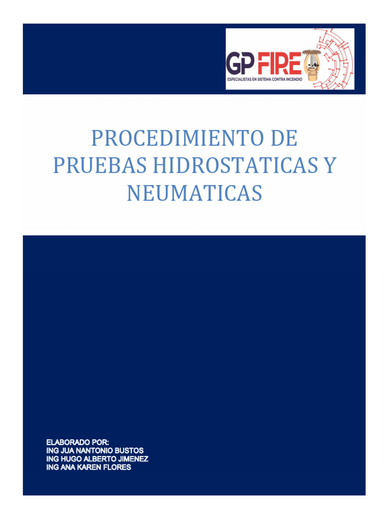 Procedimiento de Pruebas Hidrostaticas Y-O Neumaticas | PDF