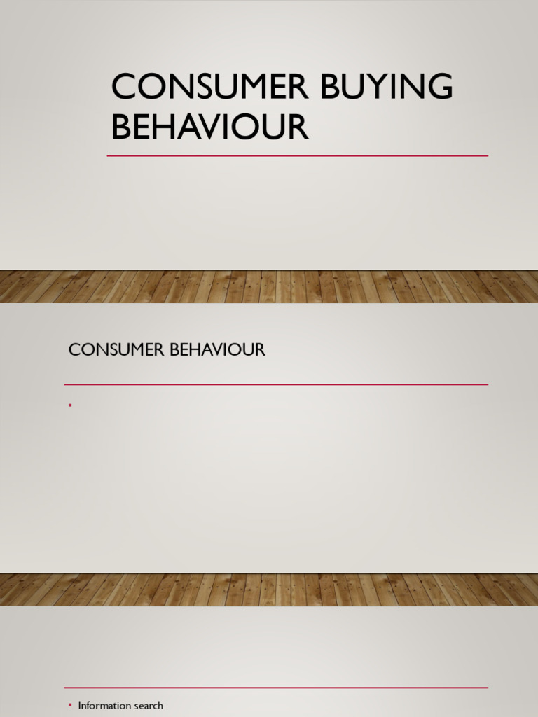 Consumer Buying Behaviour | PDF