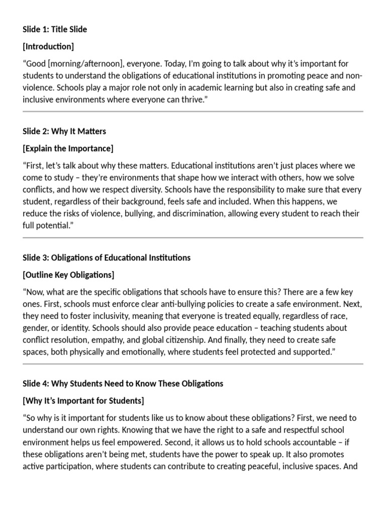 Script About THE IMPORTANCE OF STUDENTS UNDERSTANDING EDUCATIONAL ...