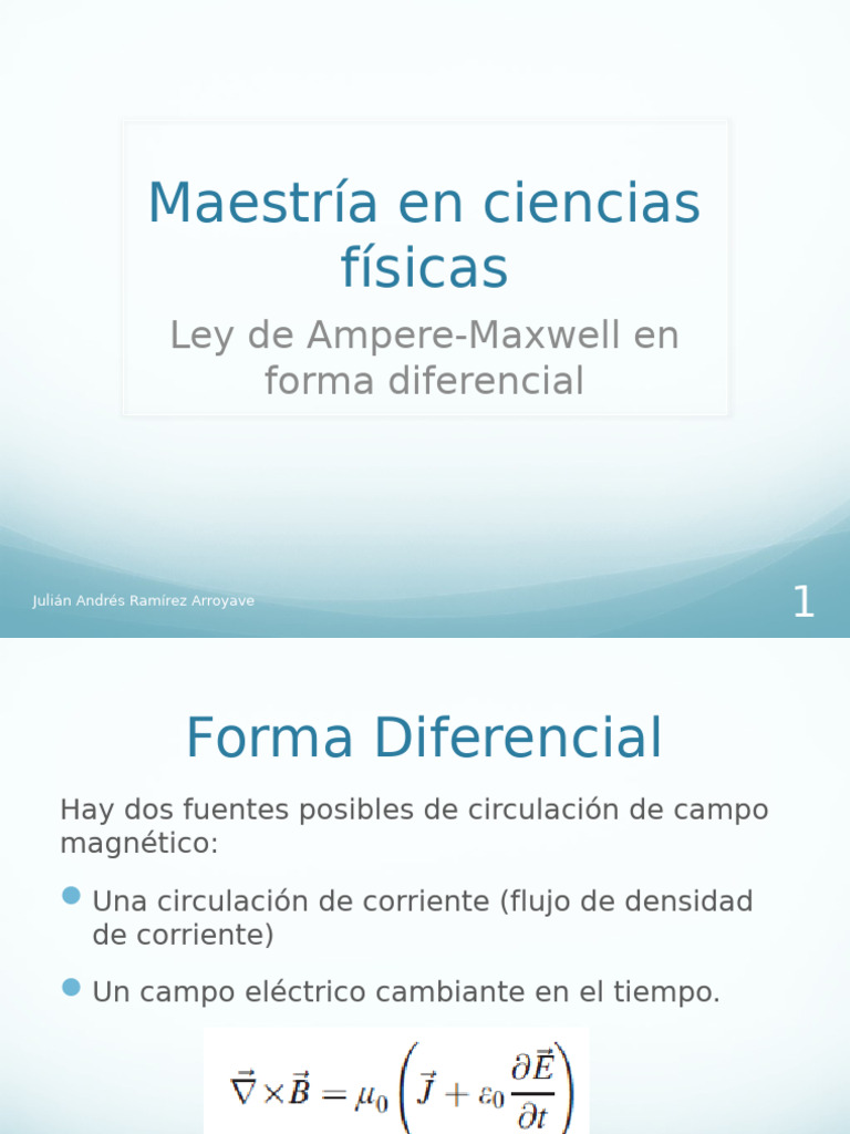 Ley de Ampere-Maxwell Diferencial | PDF
