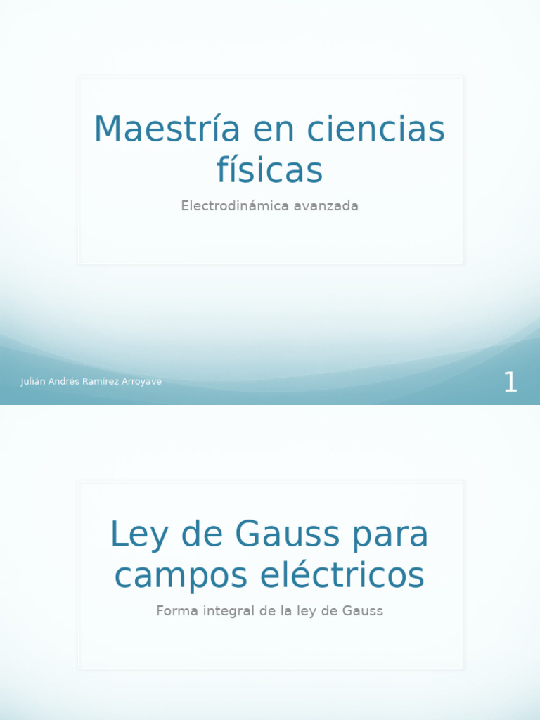 Ley de Gauss para Campos Electricos (Integral y Diferencial) | PDF