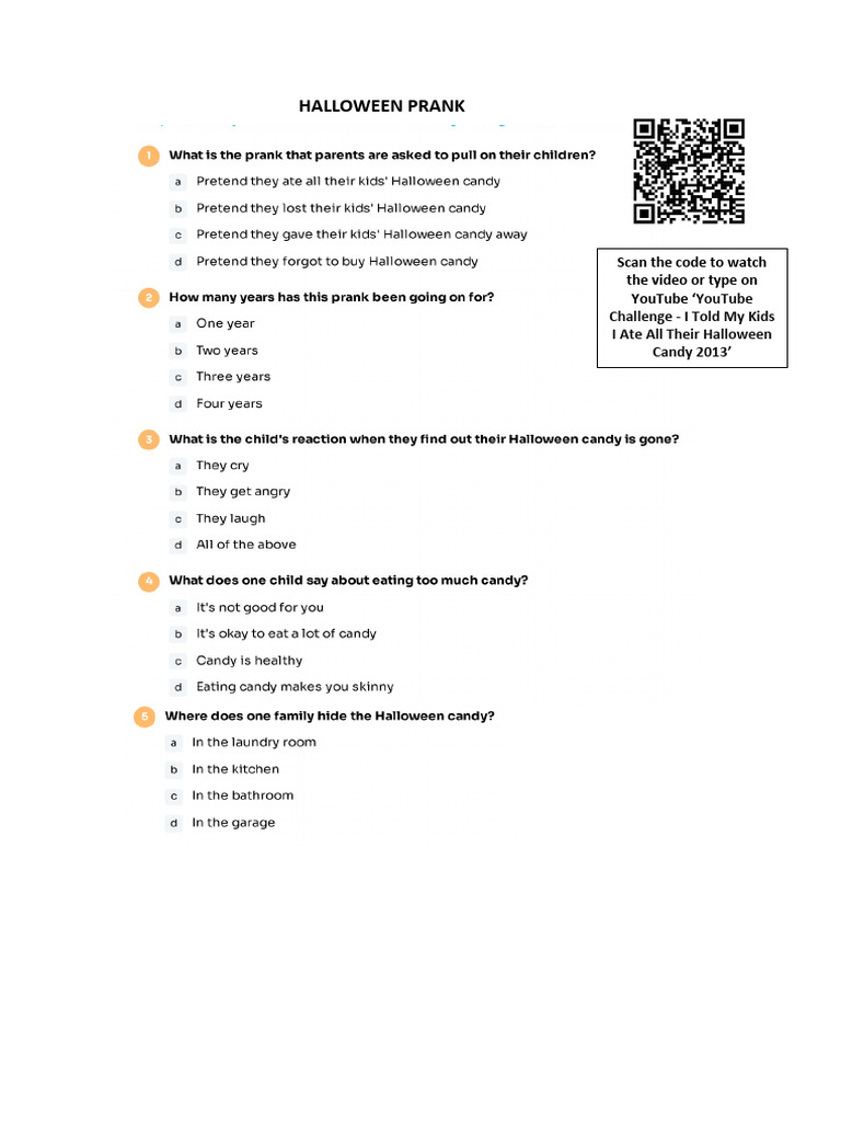 Halloween Homework | PDF
