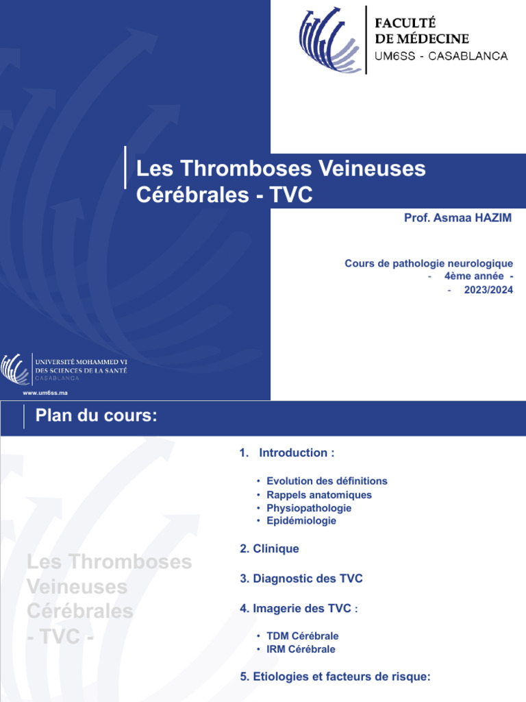 Thromboses Veineuses Cérébrales - TVC | PDF | Diseases And Disorders ...