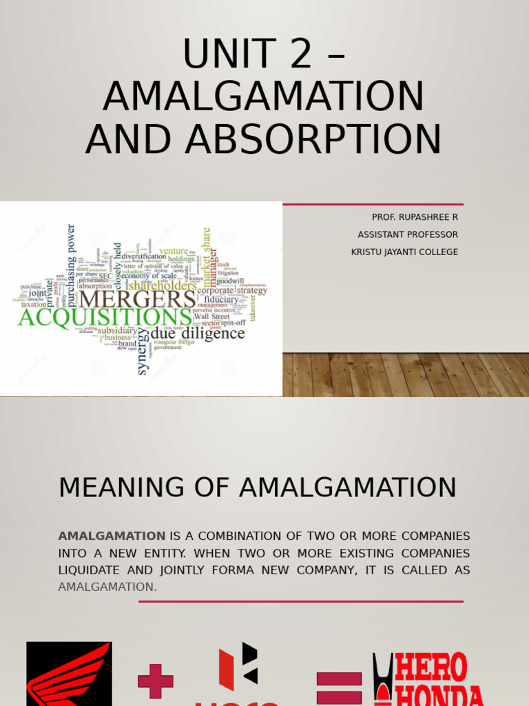 Unit 2 - Amalgamation 0 Absorption | PDF
