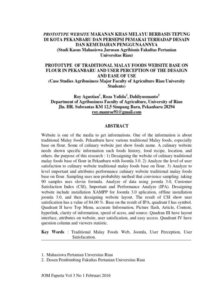 Prototype Website Makanan Khas Melayu Be | PDF